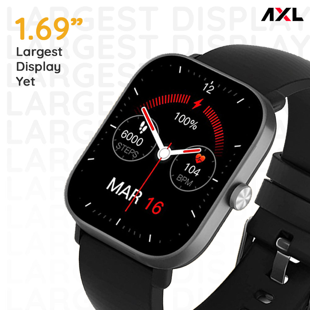 AXL Tempo Smart Watch 1.69" HD Display, Full Touch 100+ Sports Mode, W ...